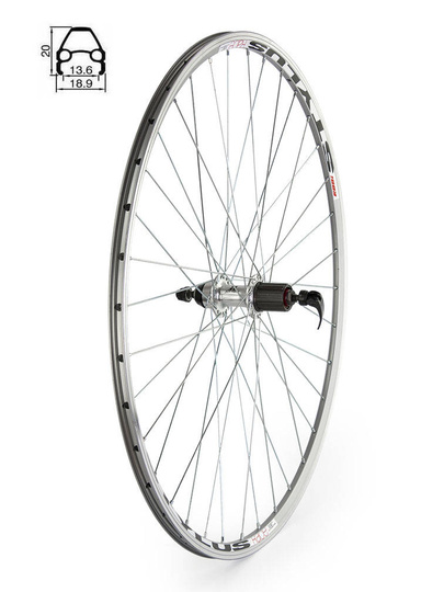 Rear Bicycle Wheel 28" Rodi Stylus Road Rims, hub, 8-9 rows, silver ...