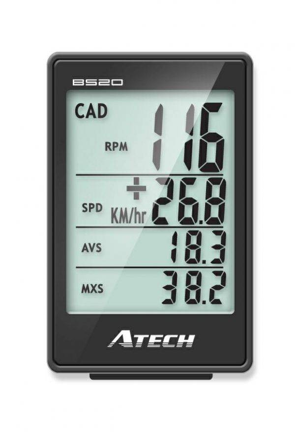 ATECH BS 20-BV-CA-RTC-FL-EL Wireless Bike Computer - Bicycle ...