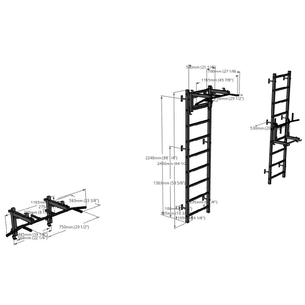 BenchK 711B WALL BAR HOME GYM SWEDISH LADDER METAL LADDER - Gym ...