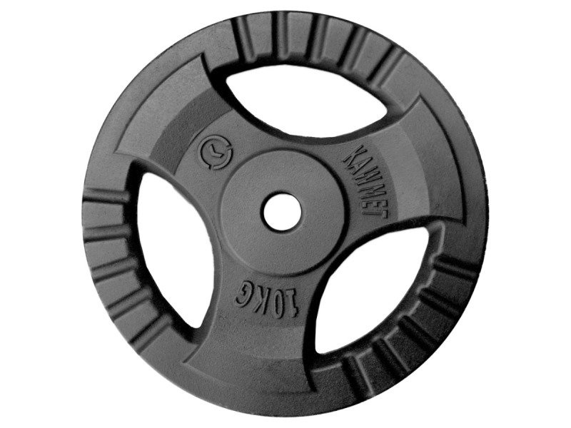 Cast Iron Weight Disk Plate 10 kg Kawmet Black 30,5 mm hole - Gym ...